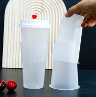 China Commercial Matte Thickened Disposable Plastic Cup For Milk Tea Juice for sale