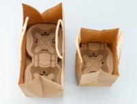 China Eco Pulp paper Cup Tray Holder Coffee Tea Single Double Four Cup Takeaway Carrier for sale