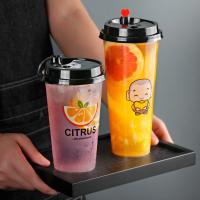 China Disposable PP Milk Tea Lid Thickened Leak Proof Dudu Multifunctional Lid for sale