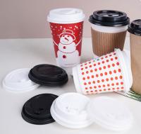 China PP Switch Lid 80mm 90mm Disposable Lid For Paper Cup Milk Tea Coffee for sale