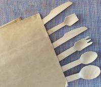 China Food Grade Wooden Disposable Cutlery Knife Fork Spoon Individually Wrapped for sale