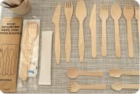 China Food Grade Wooden Disposable Cutlery Knife Fork Spoon Individually Wrapped for sale