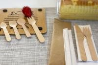 China Food Grade Wooden Disposable Cutlery Knife Fork Spoon Individually Wrapped for sale
