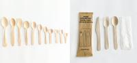 China Food Grade Wooden Disposable Cutlery Knife Fork Spoon Individually Wrapped for sale
