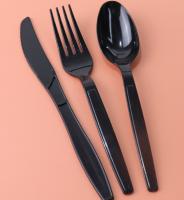 China Individually Wrapped 	Disposable Cutlery Plastic Spoon Western Steak Light Meal Set for sale