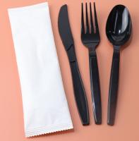 China Individually Wrapped 	Disposable Cutlery Plastic Spoon Western Steak Light Meal Set for sale