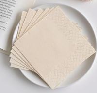 China Custom Logo Bamboo Pulp Napkins 20cm X 20cm Sheet High Absorbency Biodegradable for sale