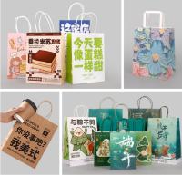 China Kraft Paper Handbag Takeaway Shopping Garment Gift Bag Eco Friendly Heavy Duty for sale