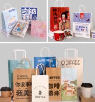 China Kraft Paper Handbag Takeaway Shopping Garment Gift Bag Eco Friendly Heavy Duty for sale