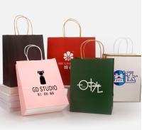 China Kraft Paper Handbag Takeaway Shopping Garment Gift Bag Eco Friendly Heavy Duty for sale