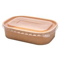 China Kraft Paper Bowl Disposable Square Thick High Grammage for Salad Takeout Containers Light Meals for sale