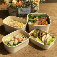 China Kraft Paper Bowl Disposable Square Thick High Grammage for Salad Takeout Containers Light Meals for sale