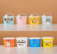 China Multi-purpose Paper Bowls for Yogurt Salad Snow Cone Takeaway Dessert Cups for sale