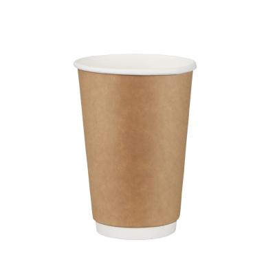 China Double Wall Kraft Paper Cups Insulated Anti Scald Disposable Coffee Milk Tea Cups Eco Friendly Biodegradable for sale