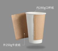 China Double Wall Kraft Paper Cups Insulated Anti Scald Disposable Coffee Milk Tea Cups Eco Friendly Biodegradable for sale