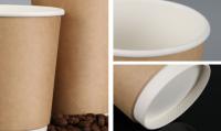 China Double Wall Kraft Paper Cups Insulated Anti Scald Disposable Coffee Milk Tea Cups Eco Friendly Biodegradable for sale