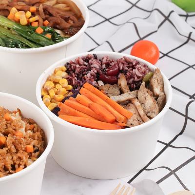 China Disposable Kraft Paper Round Bowl  Oil Proof Leak Proof Biodegradable for Light Meals Snacks Takeaway for sale