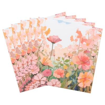 China Galsang Flower Printed Napkins Square Dinner Napkins for Western Restaurants Pure Wood Pulp for sale