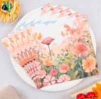 China Galsang Flower Printed Napkins Square Dinner Napkins for Western Restaurants Pure Wood Pulp for sale