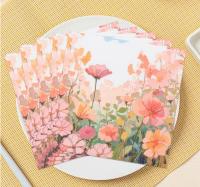 China Galsang Flower Printed Napkins Square Dinner Napkins for Western Restaurants Pure Wood Pulp for sale