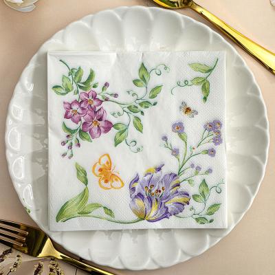 China Colorful Eco Printed Napkins Custom Multi Color Printing Hotels Parties Commercial Use for sale