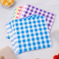 China Classic Plaid Foodgrade Biodegradable Napkins Eco Friendly for sale