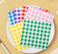 China Classic Plaid Foodgrade Biodegradable Napkins Eco Friendly for sale