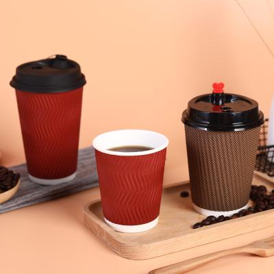 China Corrugated Double Wall Insulated Cup Factory Direct Custom Logo Durable Heatproof for sale