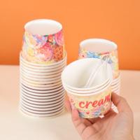 China Thickened Double-PE Leak-Proof Ice Cream Paper Bowl with Lid – Takeaway for sale