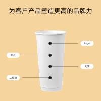 China White Cardstock Double‑Walled Air‑Insulated Paper Cup for Milk Tea and Coffee – Heat Insulation and Anti‑Scald for sale