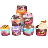 China Disposable Double-PE-Laminated Paper Ice Cream Cup Yogurt Bowl Single-Scoop Dessert Cup for sale