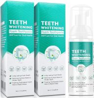China Travel Foam Toothpaste 2-Pack 60ml Bottles with Baking Soda Whitening and RDA 40 Low Abrasiveness for sale