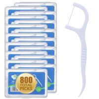 China 800 Count Dental Floss Picks with Shred-Resistant Floss and Built-in Toothpicks - 16 Pack Cases for Family Use for sale