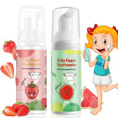 China Watermelon Strawberry Foam Children's Toothpaste Low Fluoride for Kids Ages 3+ Years - 2 Tubes for sale