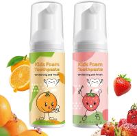 China 2-Pack 60ml Children's Foam Toothpaste with Strawberry & Orange Flavors for Ages 3+ for sale