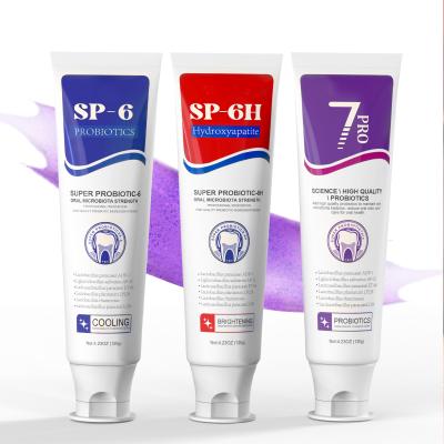 China SP-6 Hydroxyapatite Toothpaste Set - 3 Tubes 4.23oz Each, RDA <70 Non-Abrasive Whitening with 6 Probiotics for sale