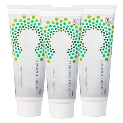China 3PCS ADA Approved Mint Fluoride Toothpaste Gel with 0.24% Sodium Fluoride for Cavity Prevention and Plaque Control for sale