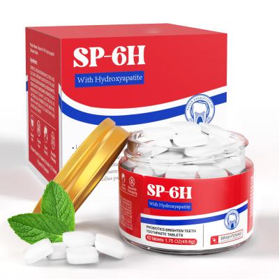 China SP-6 Probiotics Hydroxyapatite Toothpaste Tablets 62 Count Mint Fresh Travel Size No SLS for sale