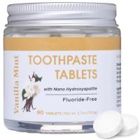 China Custom Logo Nano Hydroxyapatite Toothpaste Tablets Vanilla Mint 90 Tabs Fluoride Free for Enamel Repair for sale