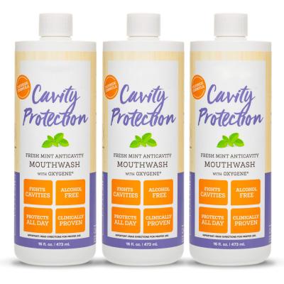 China 3-Pack Fluoride Mouthwash 16 fl oz Bottles with 0.05% Sodium Fluoride for Cavity Protection and Sensitive Teeth Care for sale
