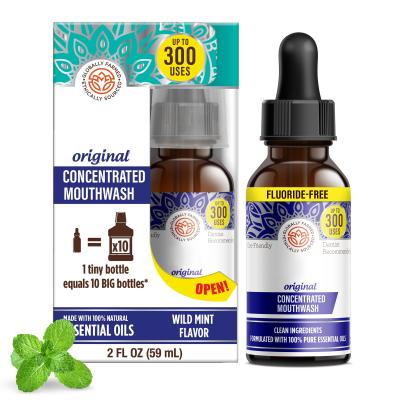 China OEM Concentrated Mouthwash 2 fl oz Bottle with 300 Rinses - Fluoride Free Natural Essential Oils Formula for sale
