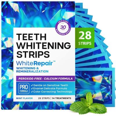 China Mint Flavor Tooth Whitening Strips 28-Pack with Calcium Formula for Sensitive Teeth for sale