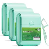 China Twin Line Mint Dental Floss Picks 156 Count with 3 Portable Cases - Polymer Floss & Ergonomic Handle for sale