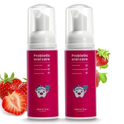 China Fluoride-Free Foam Toothpaste 2-Pack with Strawberry Mint Flavor for Kids Dental Care for sale