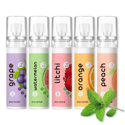 China 5-Piece Fruit Oral Breath Spray Set for Bad Breath Relief and Dry Mouth Care with 5 Bottles for sale