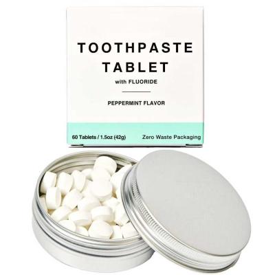 China 60-Count Chewable Toothpaste Tablets with Fluoride for Adults - Peppermint Flavor, Vegan & Cruelty-Free for sale