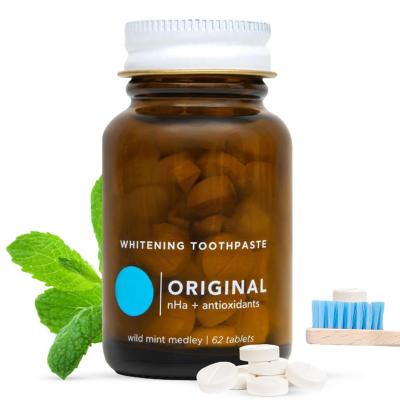 China Nano Hydroxyapatite Natural Toothpaste Tablets - 62 Tablets with Wild Mint Flavor for Enamel Remineralization for sale