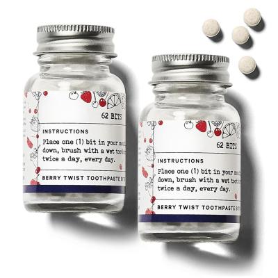 China 124 Bits Whitening Toothpaste Tablets with Nano Hydroxyapatite and Xylitol - Berry Twist Flavor, Fluoride-Free for sale