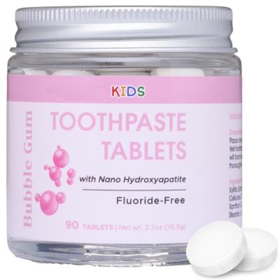 China Kids Nano Hydroxyapatite Toothpaste Tablets - 90 Count Bubblegum Flavor with Xylitol for Enamel Protection for sale