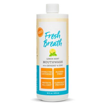 China Premium Lemon Mint Fresh Breath Mouthwash 16 oz - Alcohol-Free with Xylitol & Essential Oils for Daily Oral Care for sale
